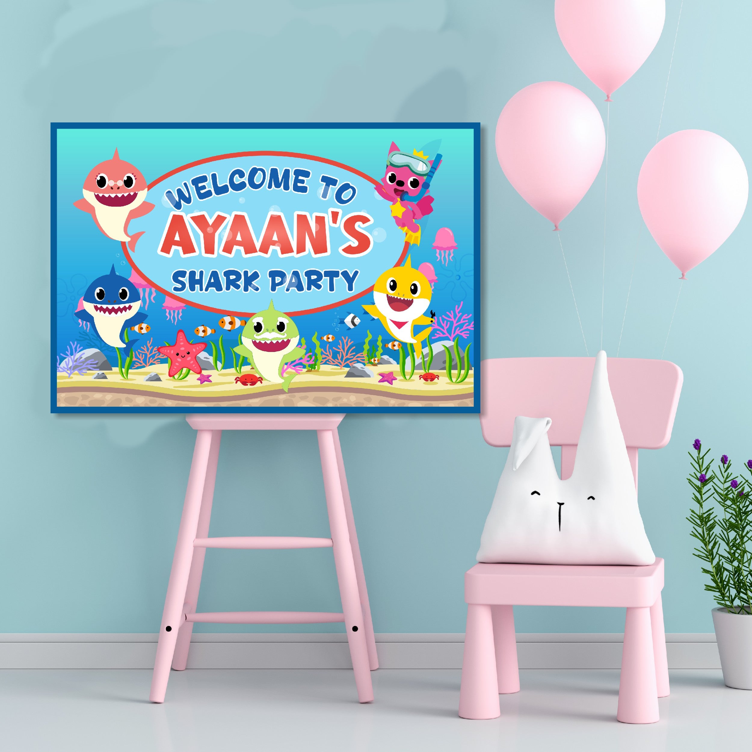 Baby Shark Theme Welcome Board – BluParty
