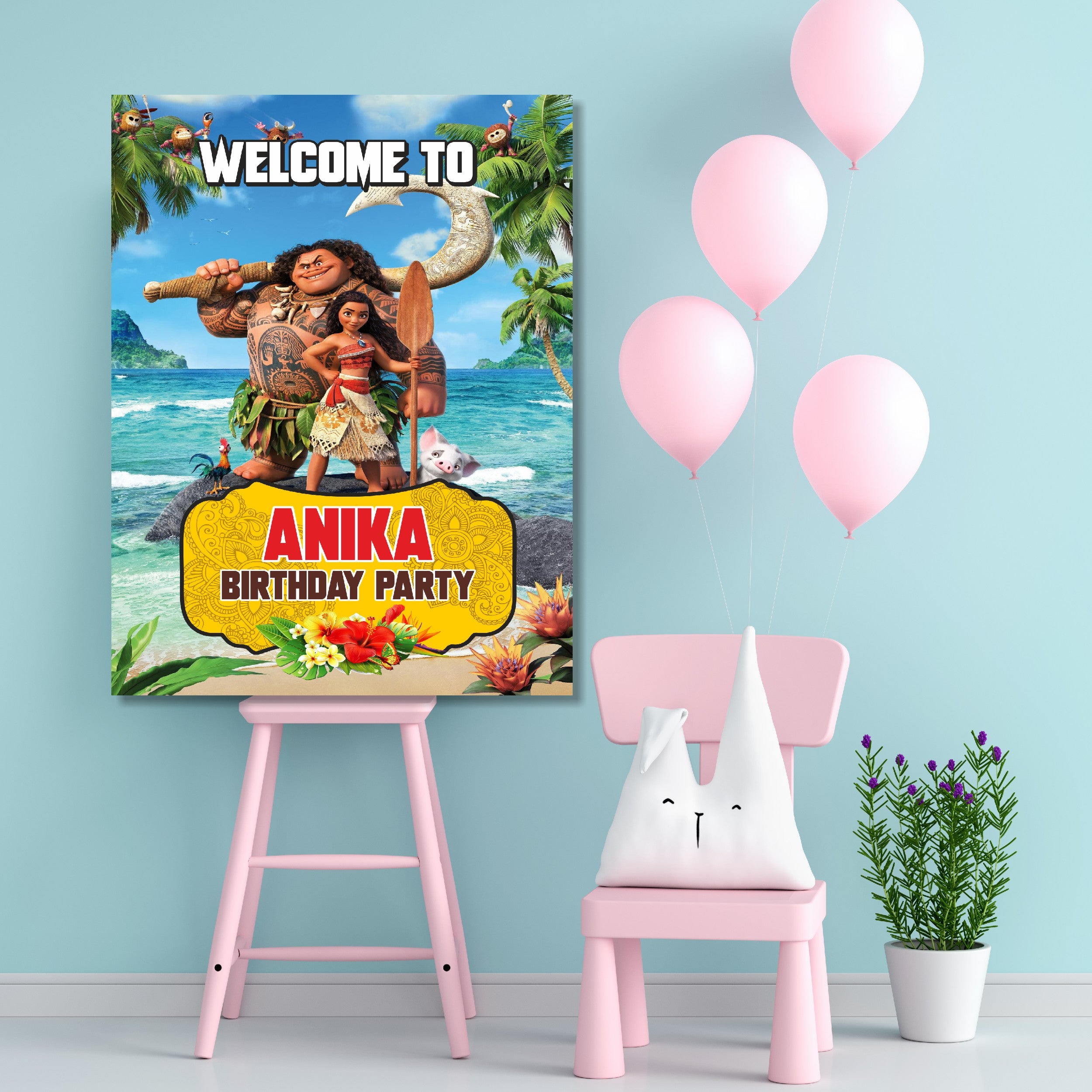 Moana Theme Welcome Board – BluParty