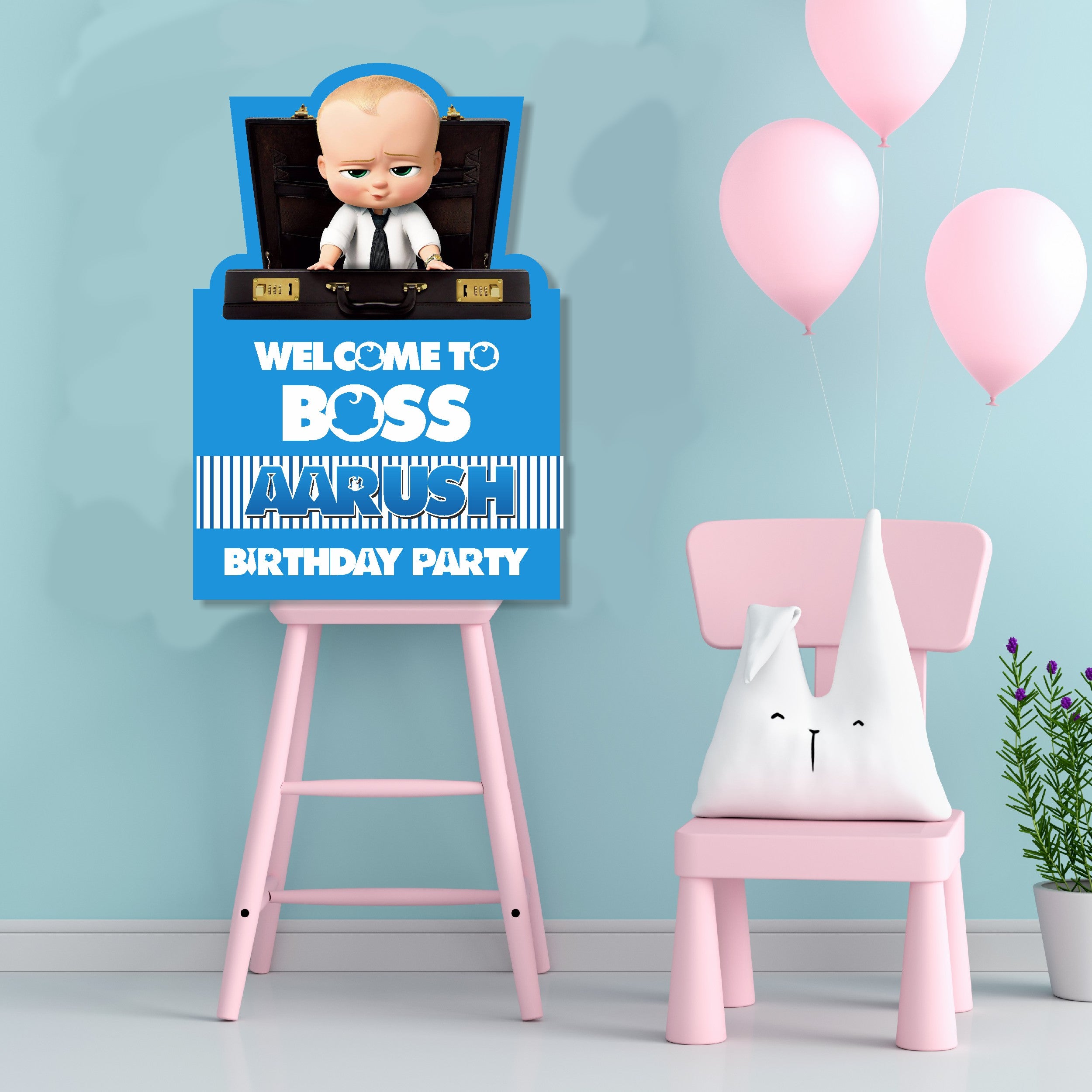 Boss Baby Theme Personalized Welcome Board – BluParty