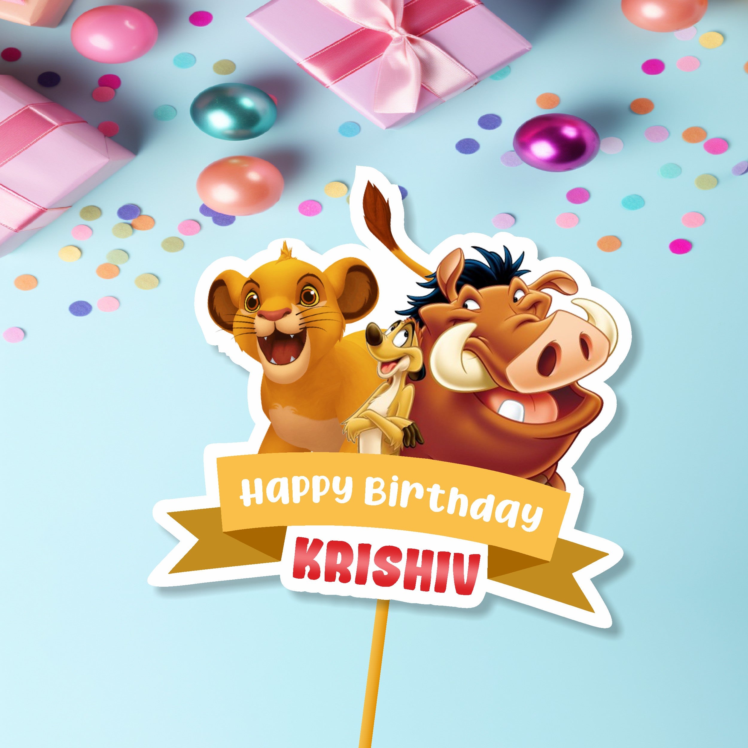 Lion King Theme Customized Cake Topper – Blu Party