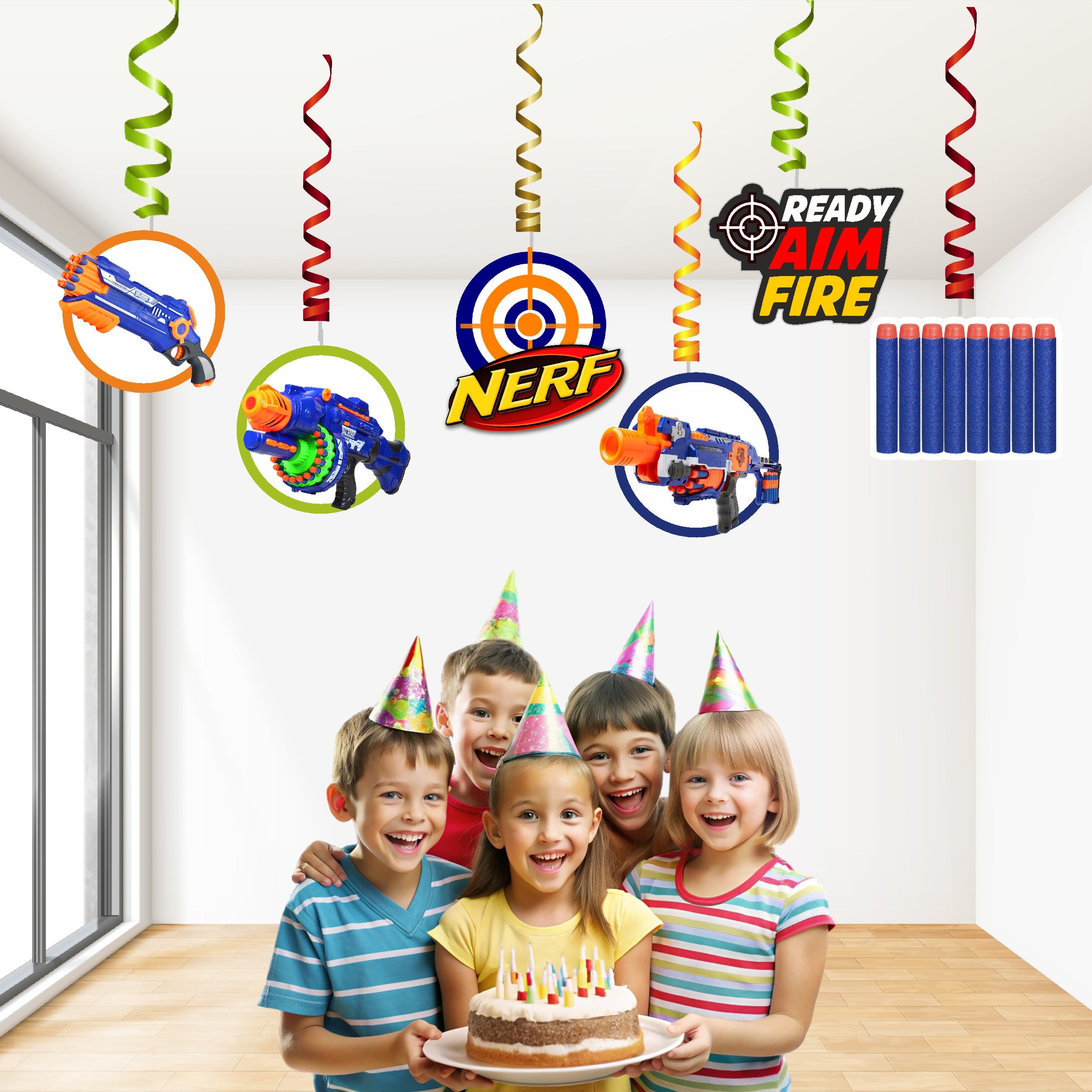 Nerf Gun Theme Swirls – Blu Party