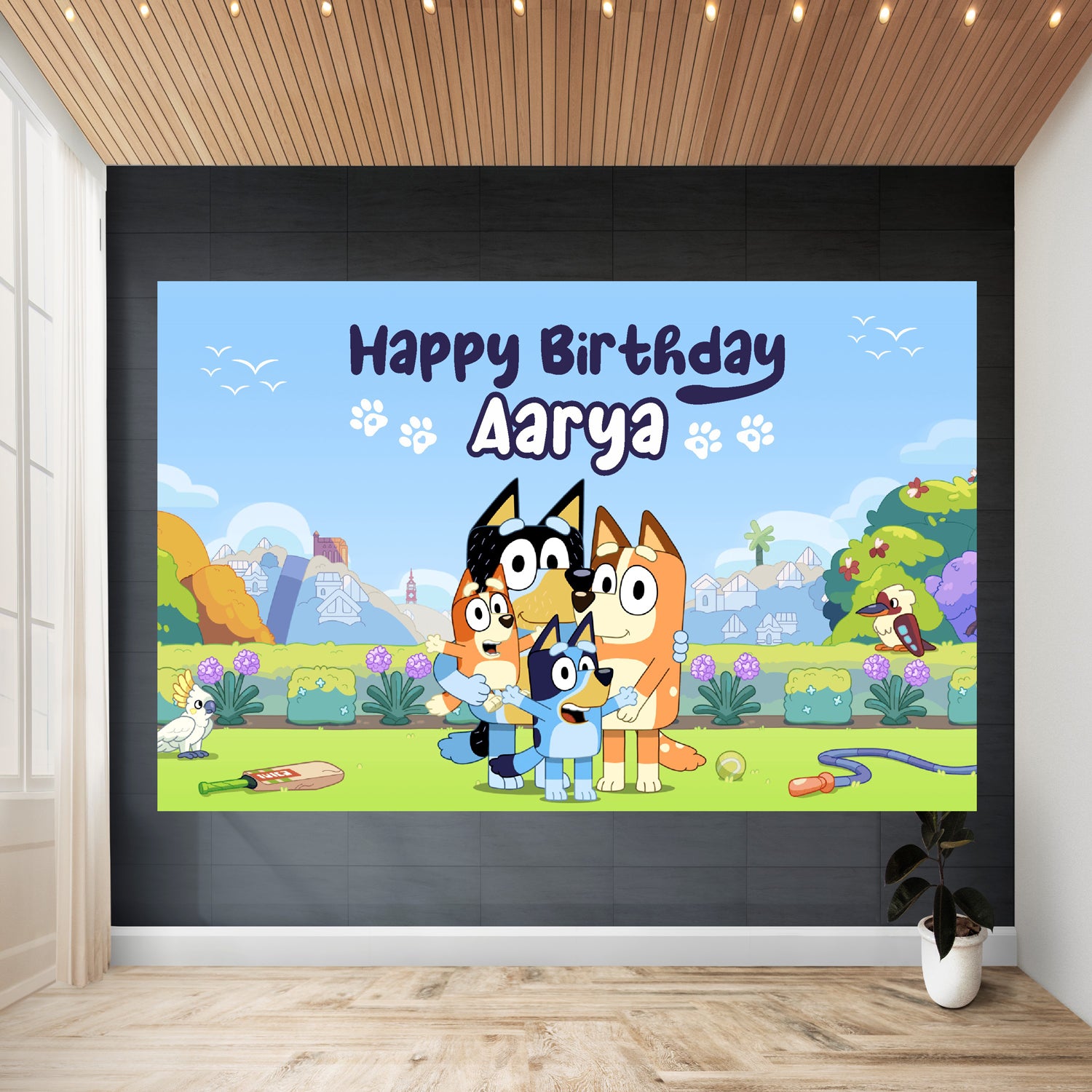 Bluey Theme Backdrop – Blu Party
