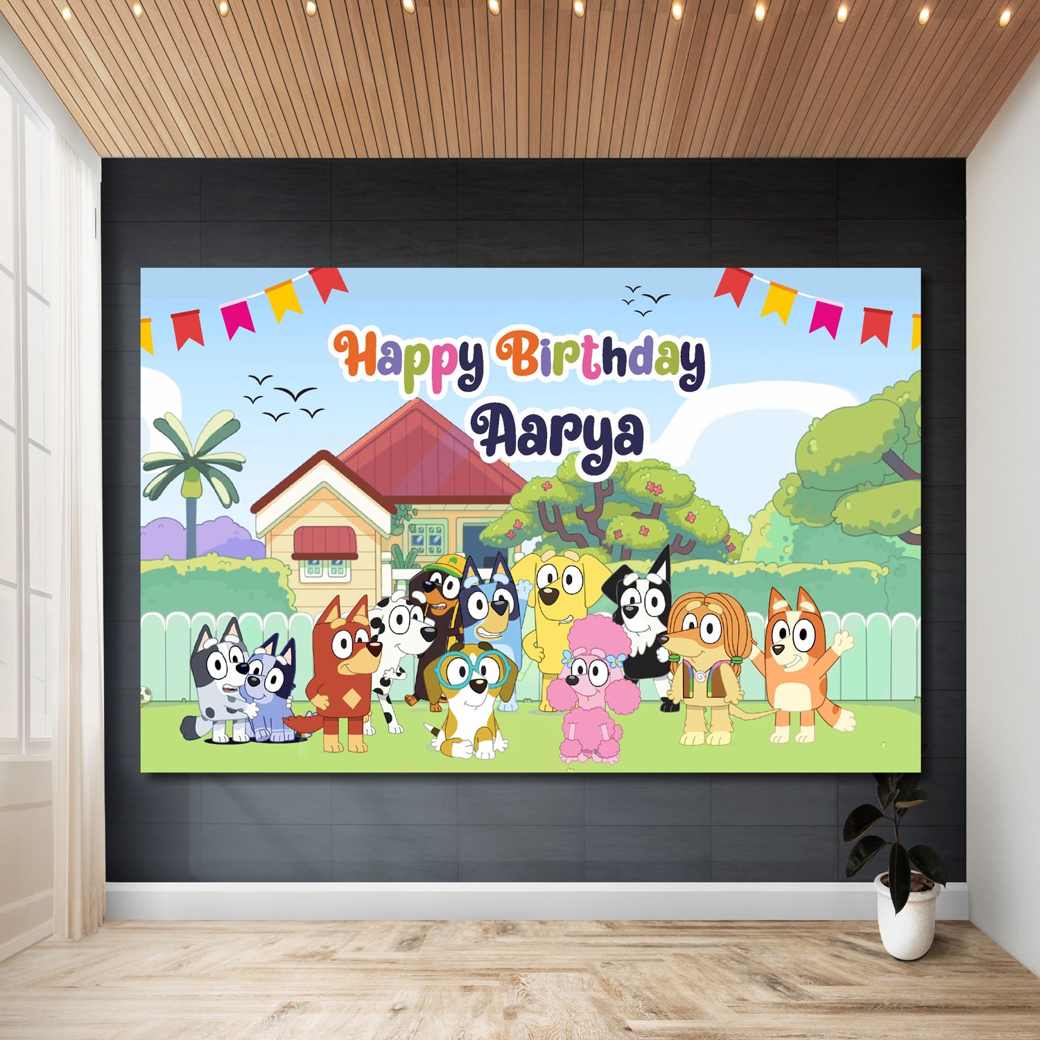 Bluey Theme Personalized Backdrop – Blu Party